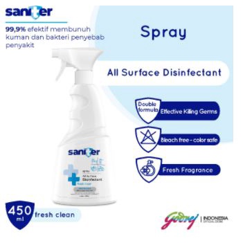 Jual Saniter All Surface Disinfectant Spray Bottle 450 ML | Shopee ...