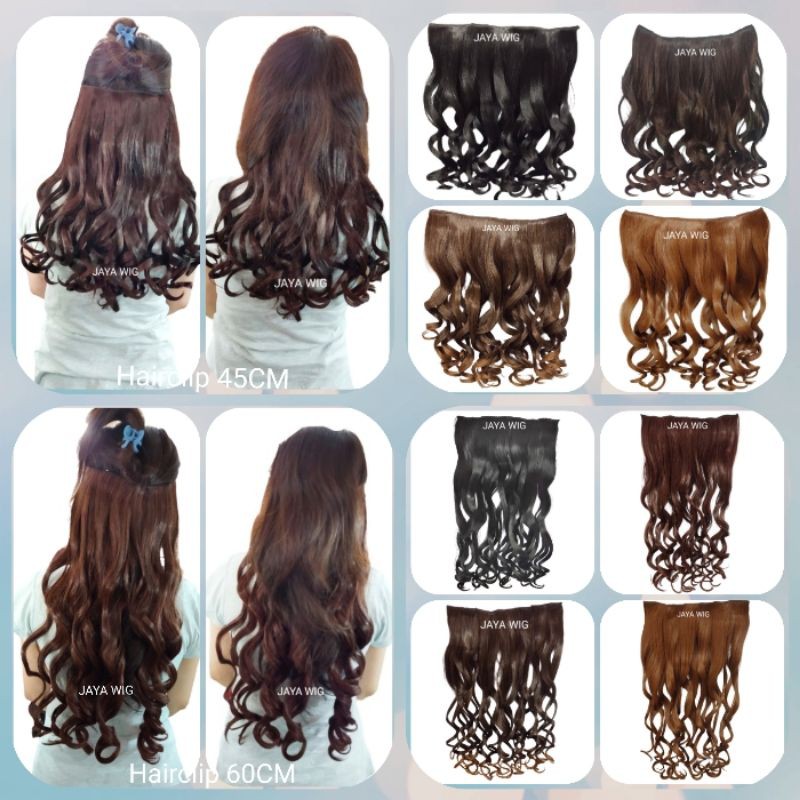Jual Hair Klip Big Layer Curly Panjang 45cm Dan 60cm Sambungan Rambut ...