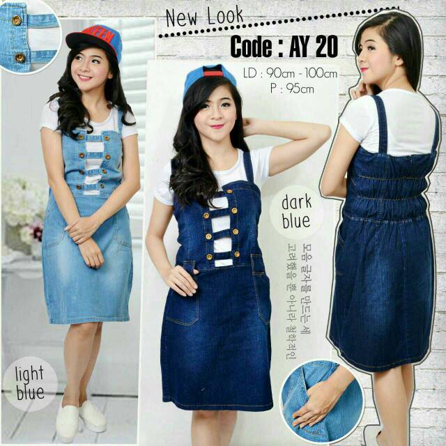 Jual KH-OVERALL rok AY-20 bahan jeans | Shopee Indonesia