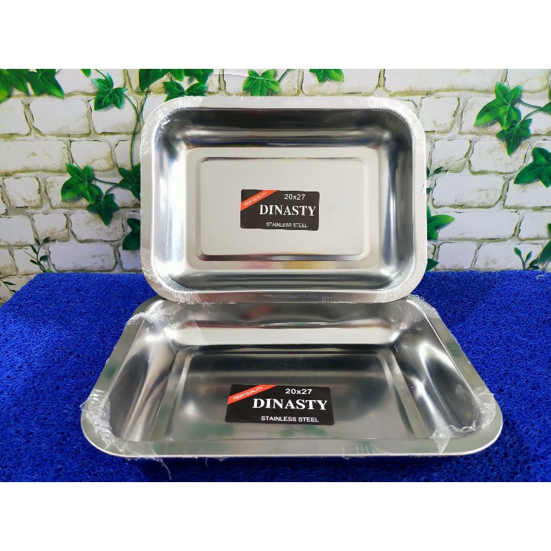 Jual NAMPAN STAINLES SEGI 27x20x4 BAKI KOTAK / KOTAK STAINLESS / TEMPAT ...