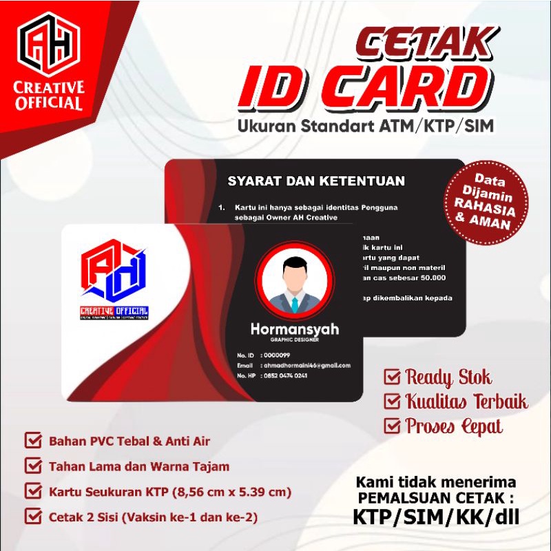 Jual Cetak Id Card Murah Berkualitas Premium tebal | Shopee Indonesia