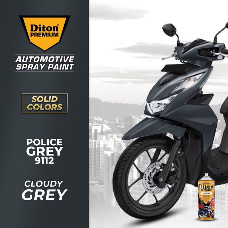 Jual DITON PREMIUM 9112 POLICE GREY CAT SEMPROT PAINT PILOK WARNA ABU ...