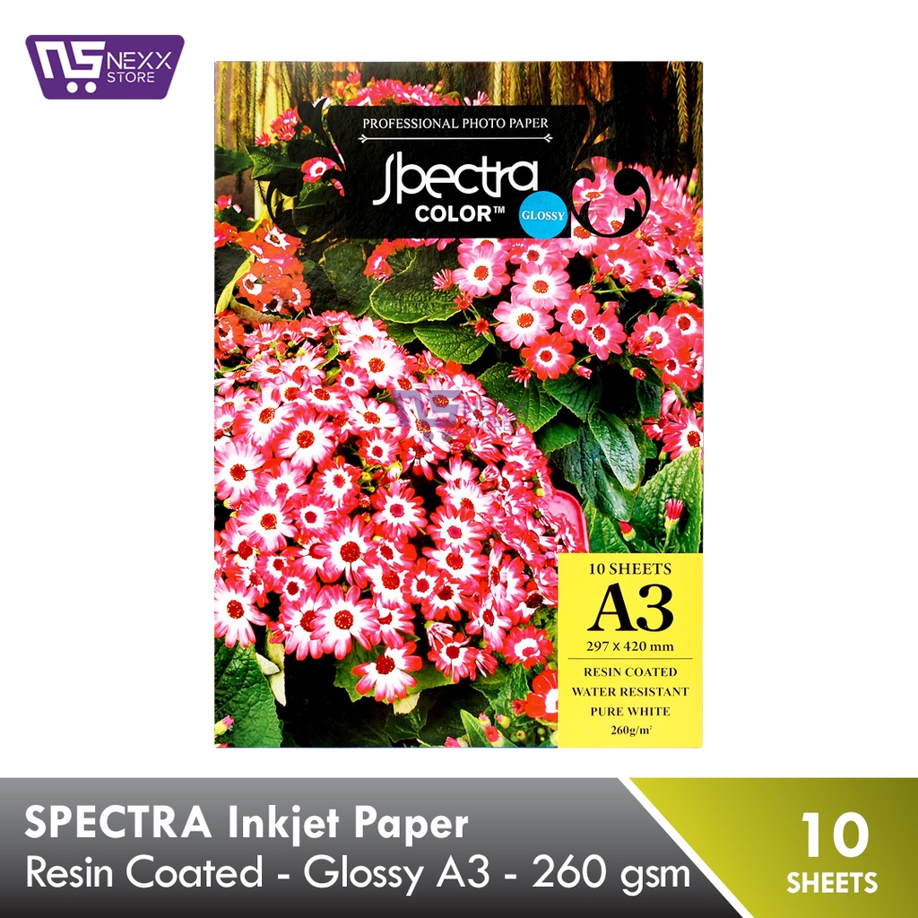 Jual SPECTRA RC Inkjet Paper GLOSSY A3 260 gsm | Shopee Indonesia