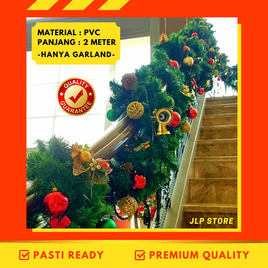 Jual JLP Garland Natal PVC Garlan Aksesoris Ornamen Slinger Dekorasi ...