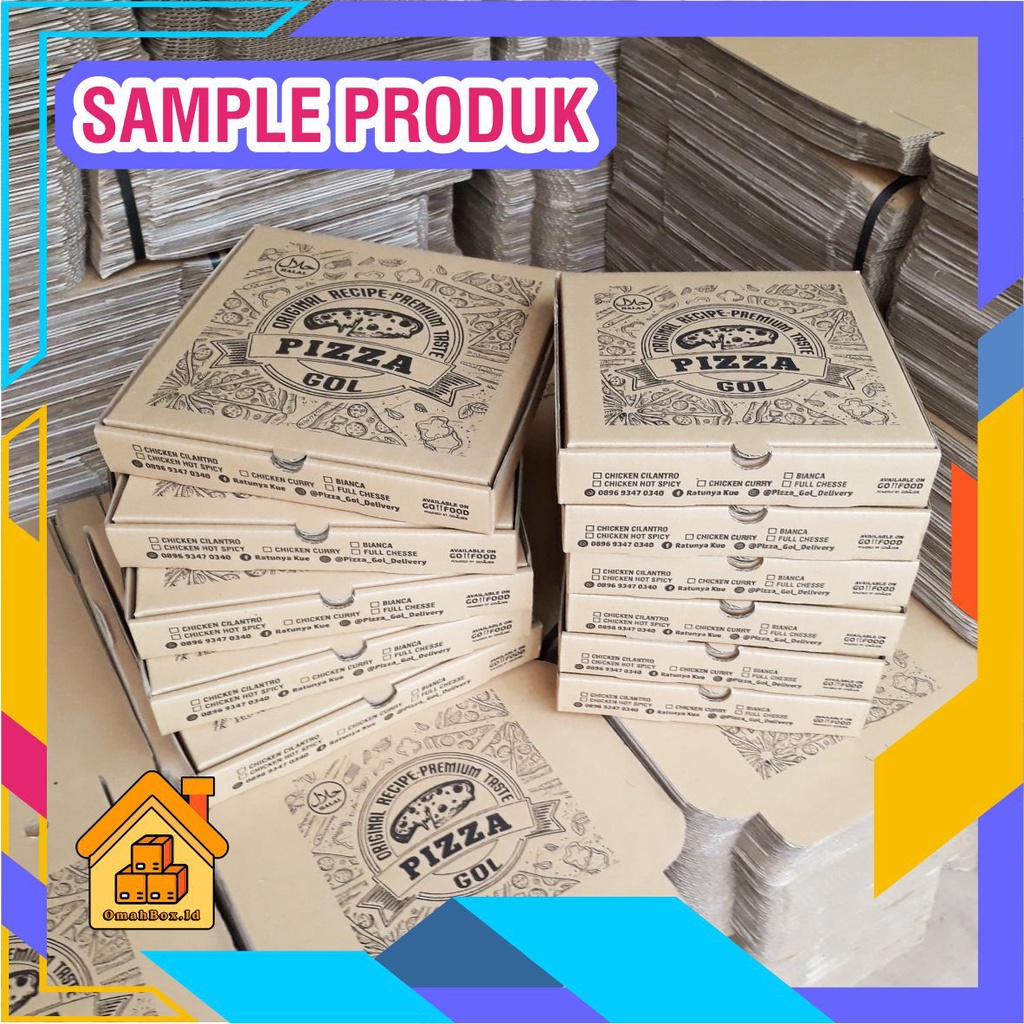 Jual Custom Sablon box kardus 100 pcs box pizza Size (S) + SABLON 1 ...