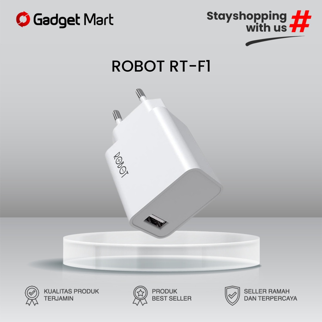 Jual ROBOT RT-F1 Charger Micro USB Type C Lightning Fast Charging 18W ...