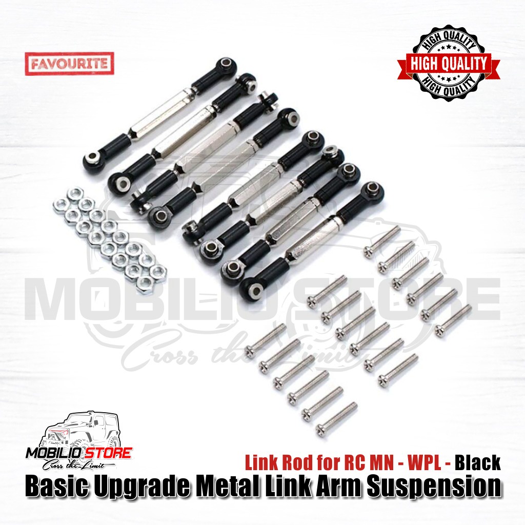 Jual Basic Metal Linkage Upgrade Suspension Pull Rod Link RC MN WPL ...