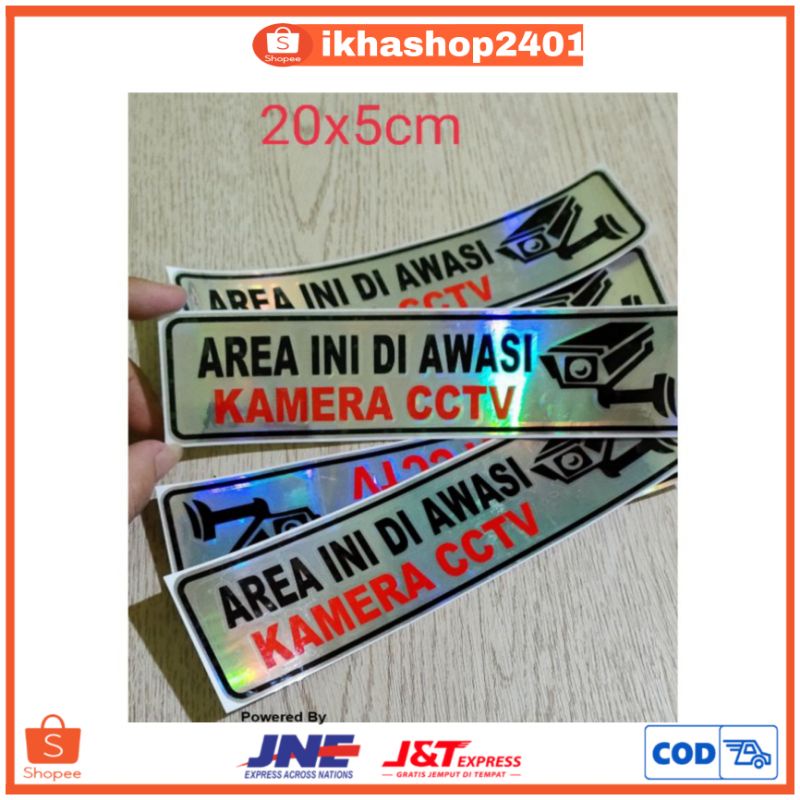 Jual STICKER AREA INI DIAWASI CCTV KAMERA CUTTING ( COD/ BAYAR TEMPAT ...
