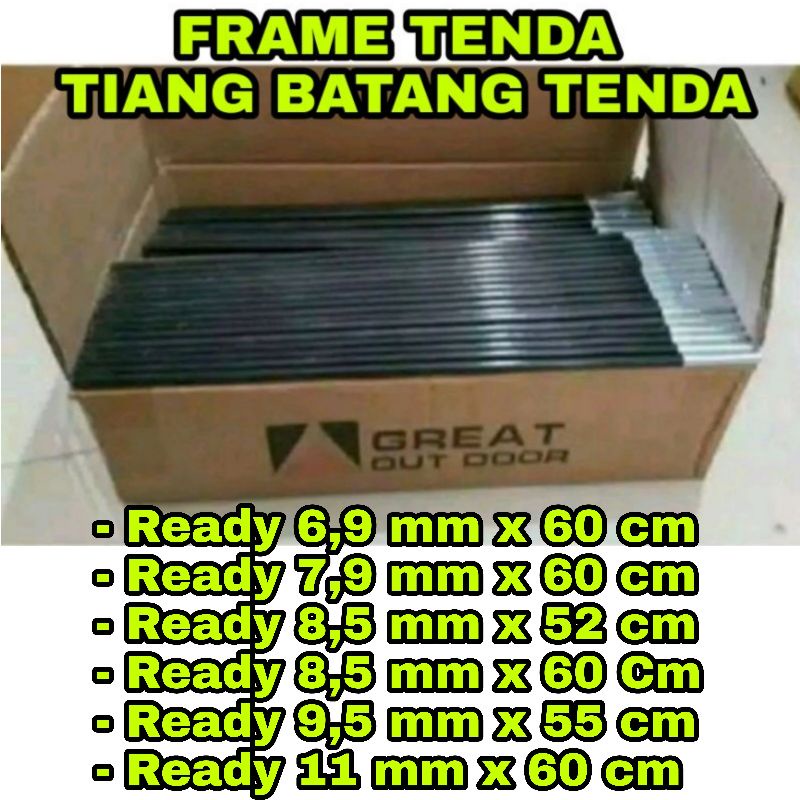 Jual FRAME TENDA 11MM x 60CM - TIANG TENDA CAMPING - FRAME TENDA FIBER ...