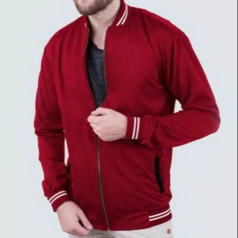 Jual Jaket Baseball Varsity Maroon pull | Shopee Indonesia