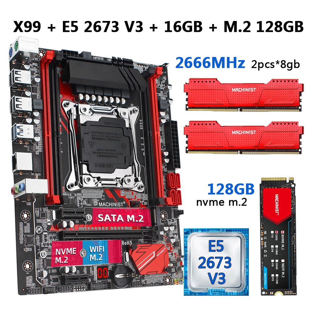 Jual Preorder Machinist X99 Lga 2011 3 Motherboard Kit Set With Xeon E5