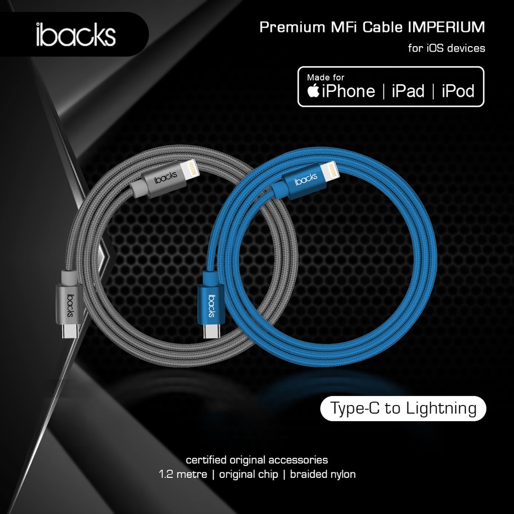 Jual Ibacks imperium Cable C to lighting MFI (1,2M) | Shopee Indonesia