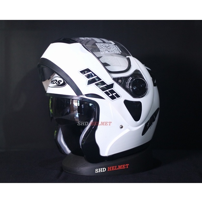 Jual Helm MDS Pro Rider Modular Solid White Original | Shopee Indonesia