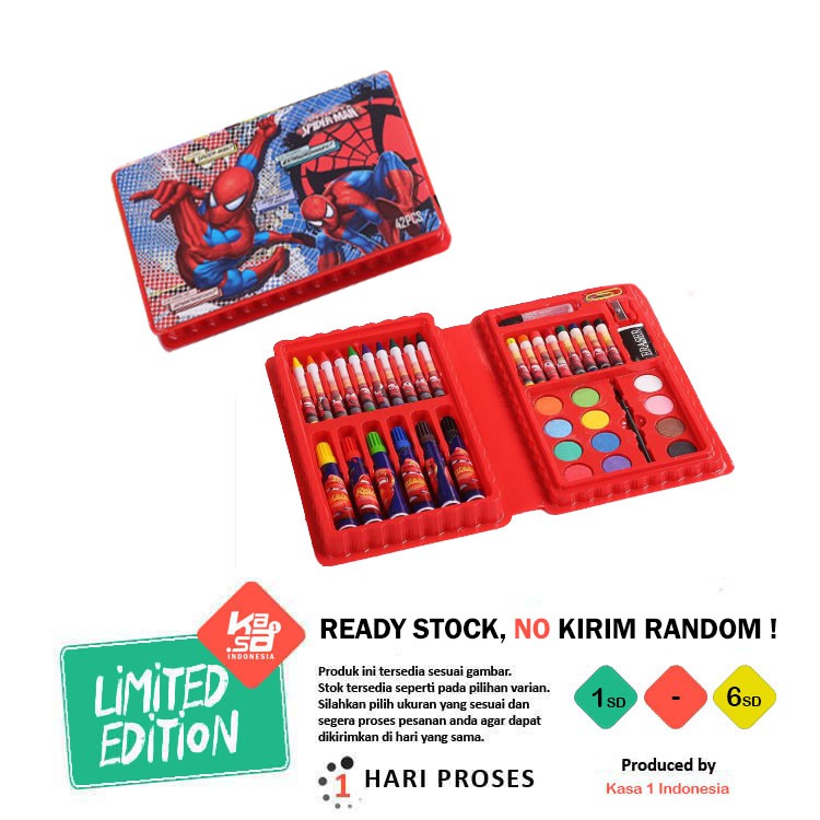 Jual CRAYON SET 42 PCS Motif Anak Sekolah TK / SD BOX | Shopee Indonesia