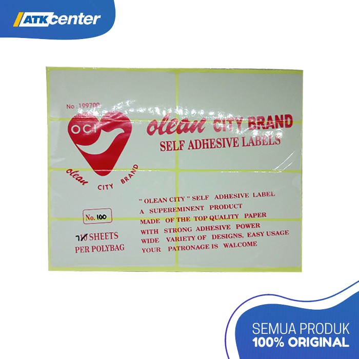 Jual Label Nama / Label Olean City No.100 Polos (10 Lembar) | Shopee ...