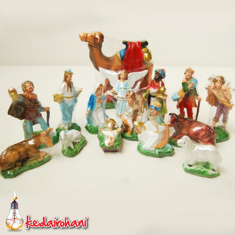 Jual Set Patung Natal Full Warna atau Mutiara 14cm Unta dan 12cm Figur ...