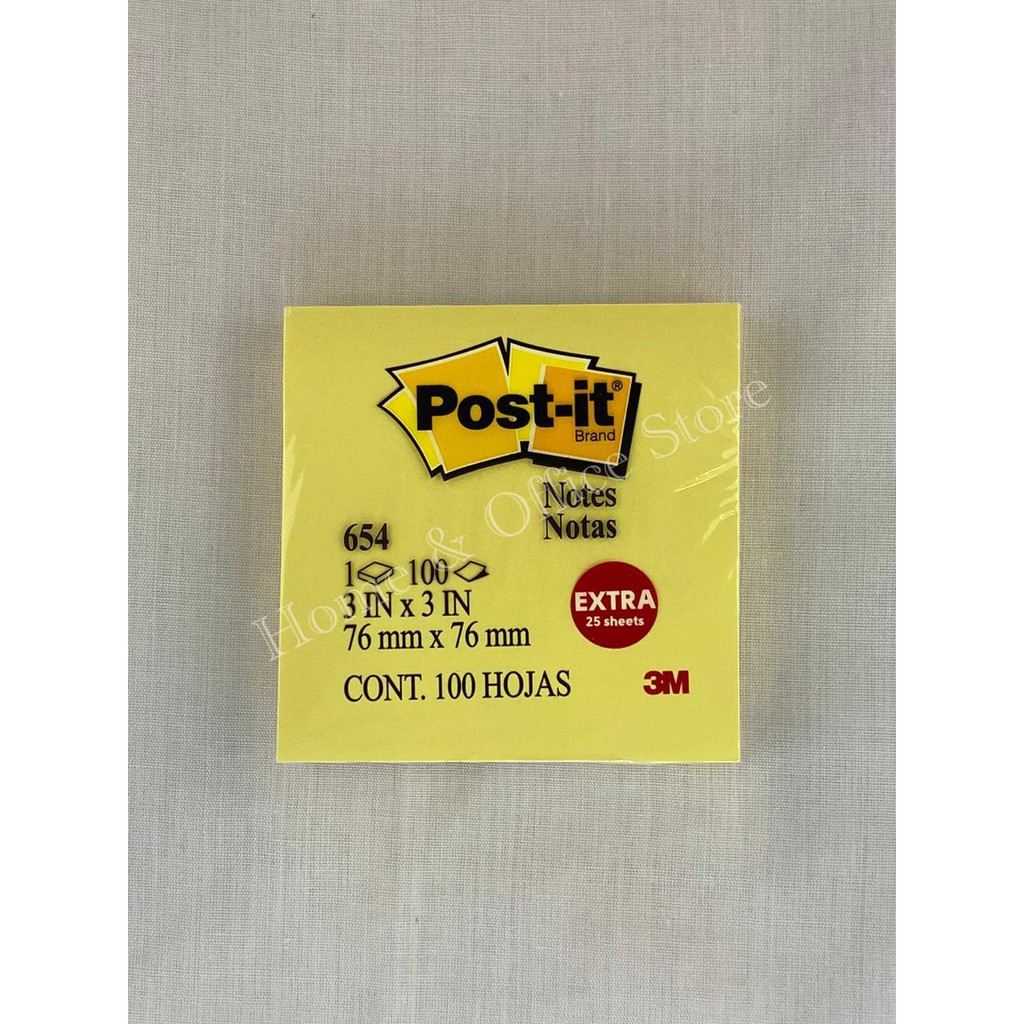 Jual 3M Post-It 654 3in x 3in Yellow ( Sticky Notes ) | Shopee Indonesia