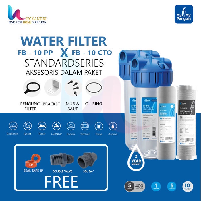 Jual PAKET SARINGAN FILTER AIR PDAM/SUMUR/TANAH, Kotor Berbau Isi 2PP ...