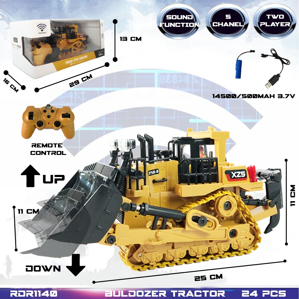 Jual DR1140 RC Buldozer Bulldozer (Mainan Kontruksi Remote Control Anak ...