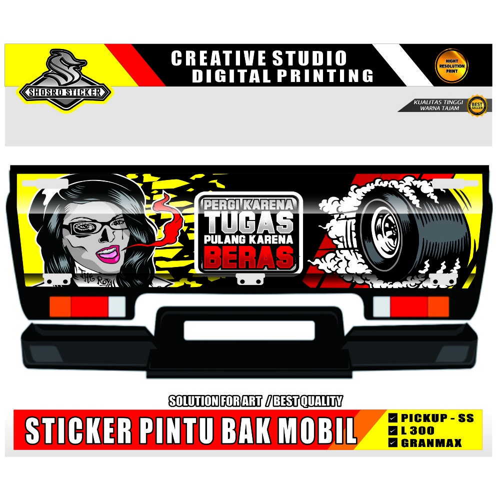 Jual STIKER VARIASI POLET MOTIF STICKER STRIPING BELAKANG MOBIL PICKUP ...