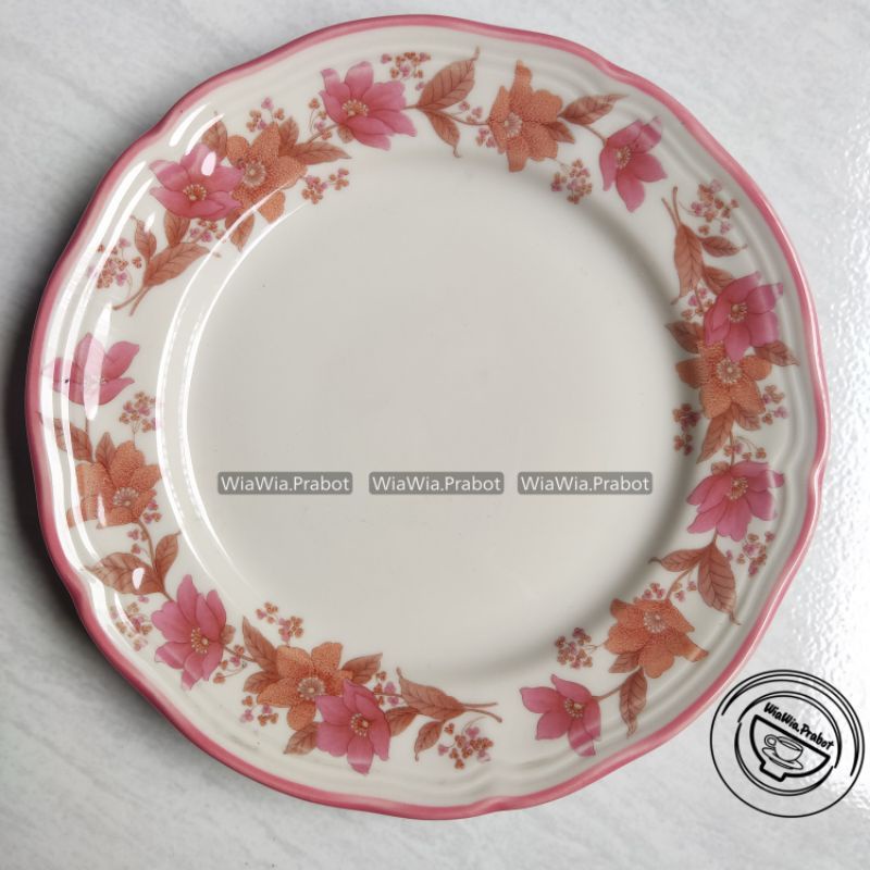 Jual salad plate 8inc stoneware / piring kue keramik motif / piring HSI ...