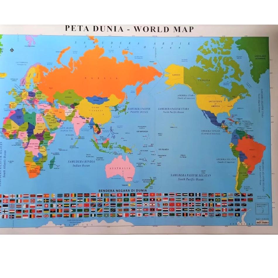 Jual Telah Hadir.. Peta Dunia World map Lembaran | Shopee Indonesia