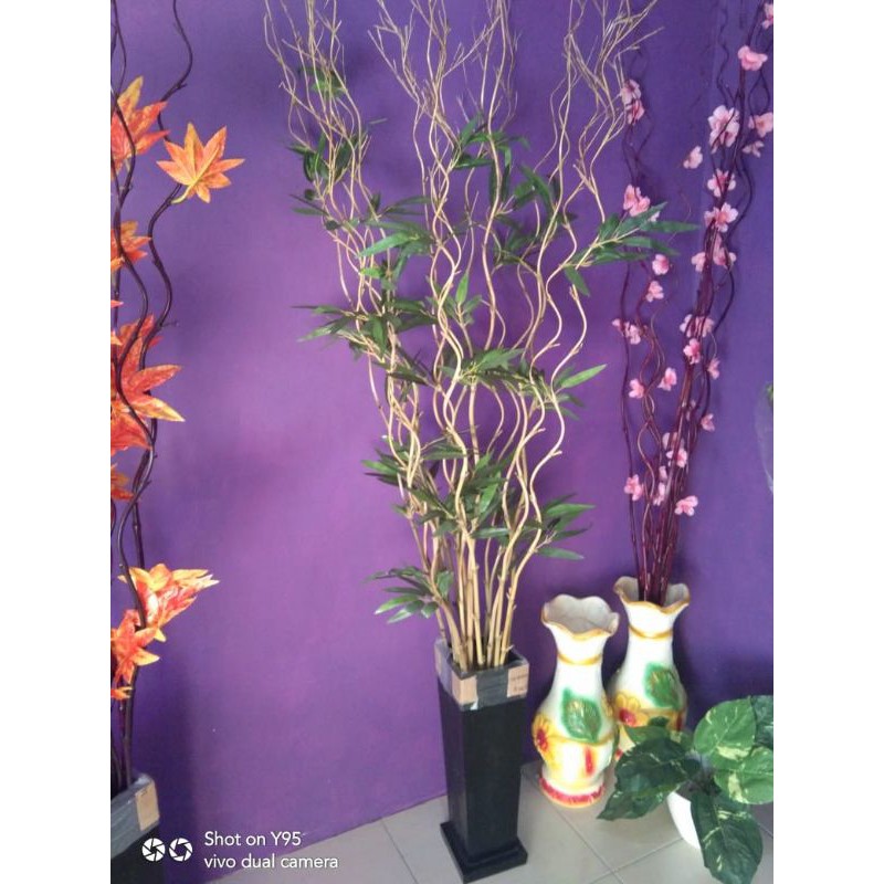 Jual satu set vas dan daun bambu ulir (15btg) | Shopee Indonesia