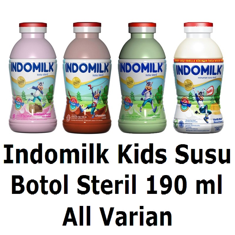 Jual Indomilk Susu Botol Steril 190 ml All Varian | Shopee Indonesia