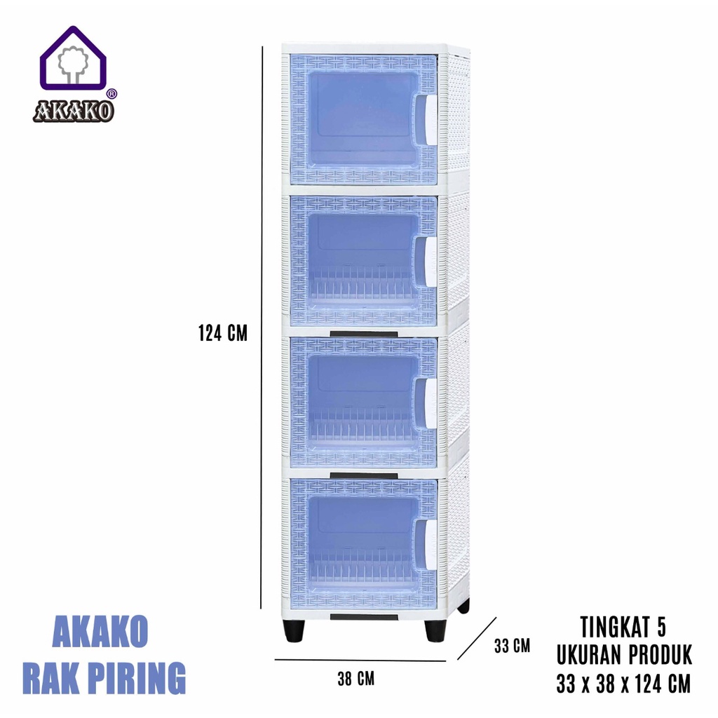 Jual JNE JTR Akako Rak Piring 1,2,3 dan 4 Susun Plastik Pintu ...