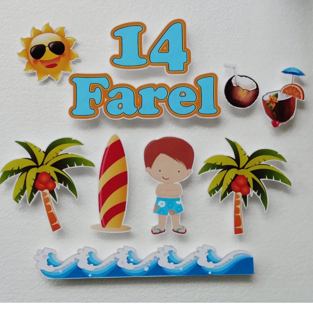 Jual Topper nuansa pantai dengan NAMA dan ANGKA | Shopee Indonesia