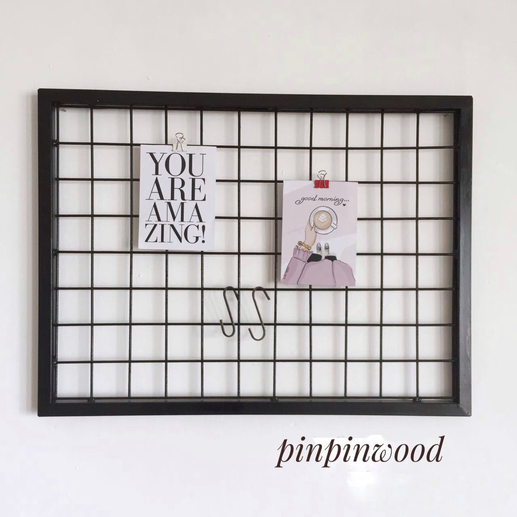 Jual wiremesh / mesh board - hitam frame hitam (kawat anyam) | Shopee ...