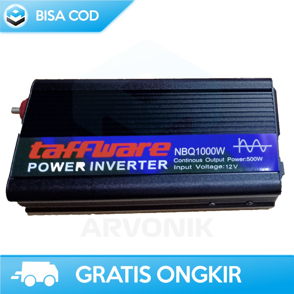 Jual CAR POWER INVERTER MOBIL DC KE AC PURE SINE WAVE 1000 WATT TAFFWARE | Shopee Indonesia