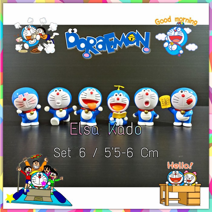 Jual Figure Doraemon Set Isi 6 Topper Cake Pajangan Collection | Shopee ...