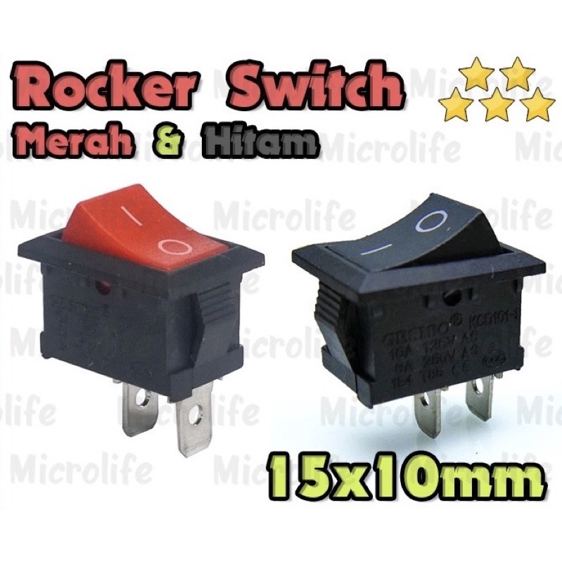 Jual Saklar Power On Off Rocker Switch Kecil 2-P Pin 2 pin 3 pin ...