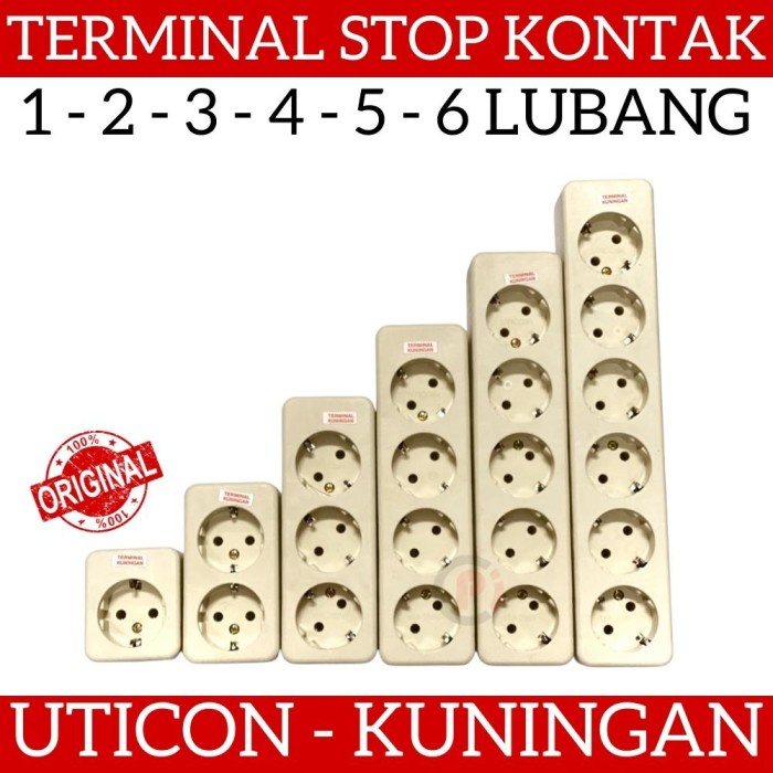 Jual UTICON Stop Kontak Terminal Listrik 1 2 3 4 5 6 Lubang SNI Kuningan | Shopee Indonesia