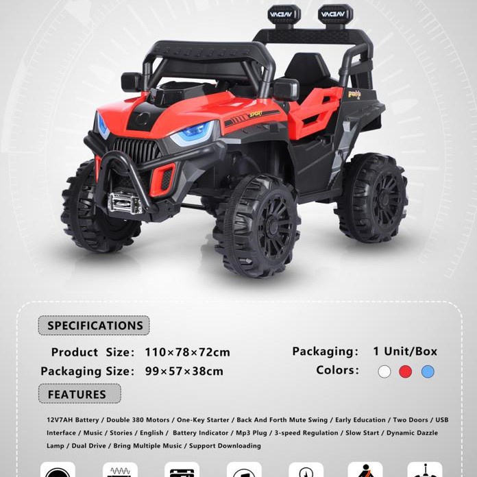 Jual MOBIL AKI MAINAN ANAK JEEP GHOST RIDER PACIFIC PJ-8613 / PJ8613 ...