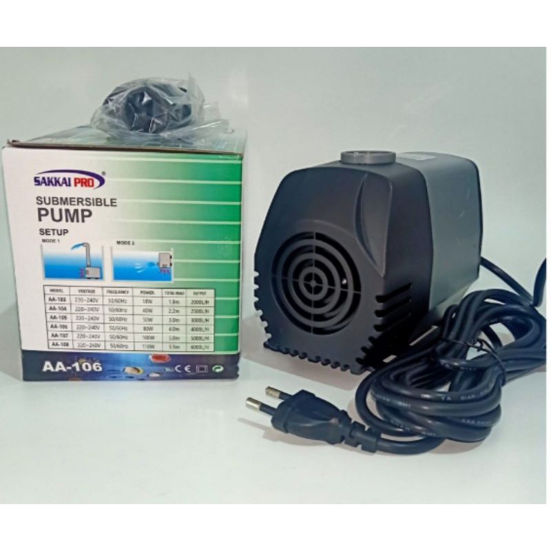 Jual Sakkai Pro AA 106 Mesin Pompa Celup Aquarium Akuarium Kolam Ikan ...