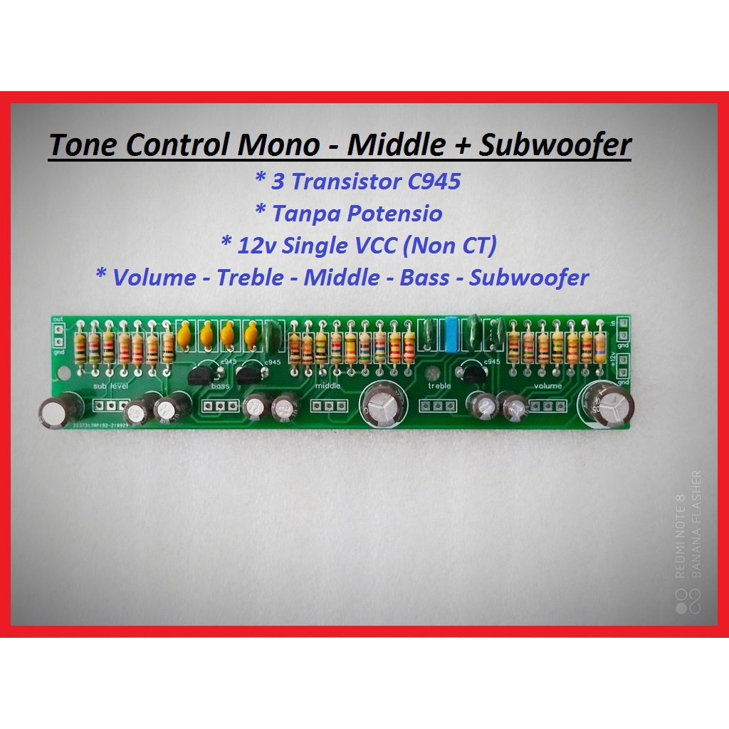 Jual Tone Control Mono Middle Plus Subwoofer - 12v TR C945 118.5x23.5mm ...