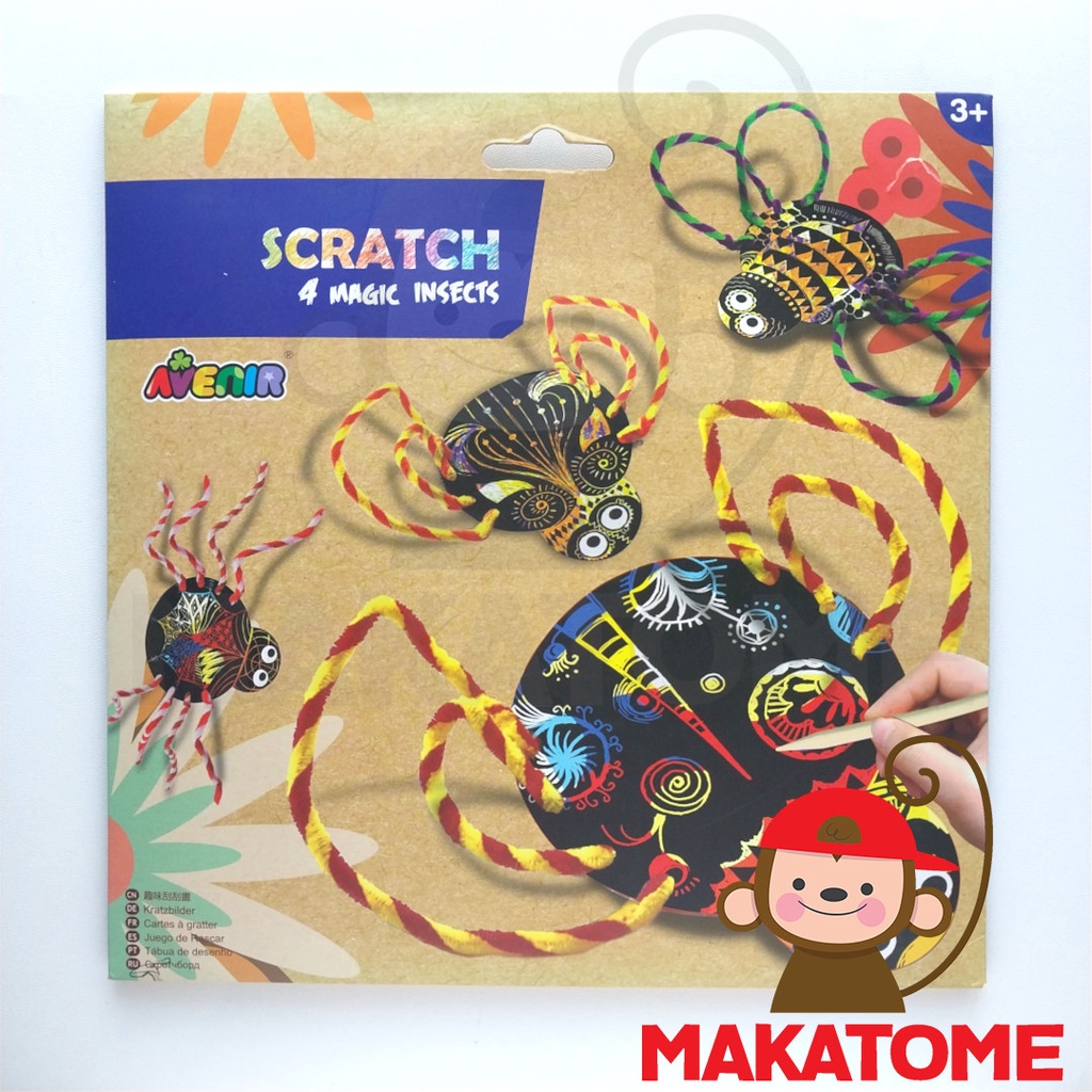 Jual Avenir Scratch 4 Magic Insects art anak menggambar kids bugs paper ...