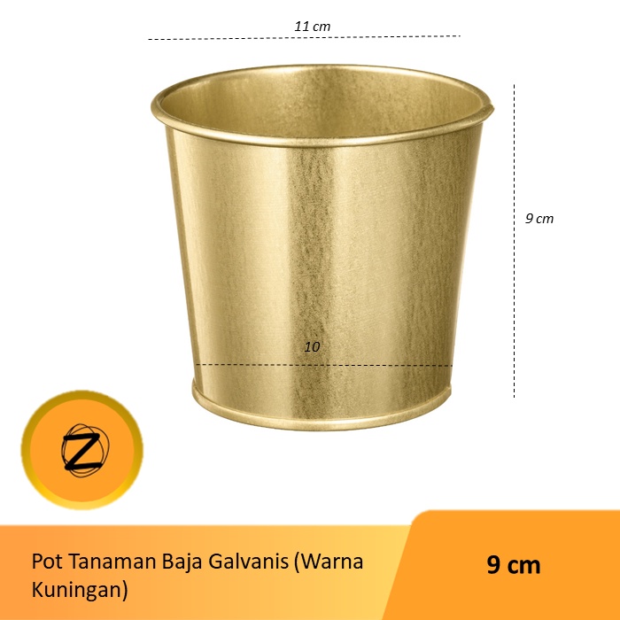 Jual Pot Tanaman Baja Galvanis Warna Gold Kuningan Premium 9 cm ...