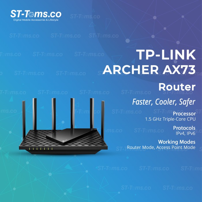 Jual TP-Link Archer AX73 AX5400 Dual-Band Gigabit Wi-Fi 6 Router | Shopee Indonesia