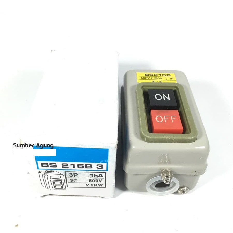 Jual Push Button BS216 BS216B Power Pushbutton Switch 3P 15A 500V 2.2KW | Shopee Indonesia