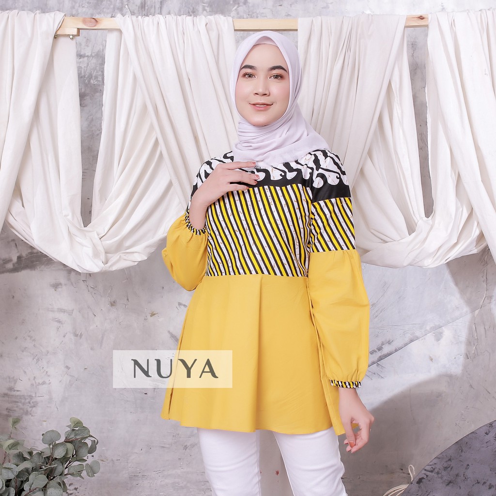 Jual Atasan Batik Modern Kekinian AMYNA BLOUSE NUYA | Shopee Indonesia
