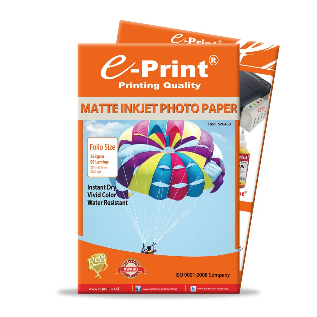 Jual e-Print Matte Inkjet Photo Paper FOLIO F4 128gsm | Shopee Indonesia