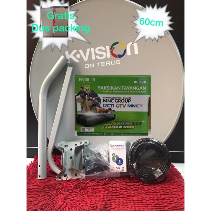 Jual Paket Parabola Kvision 60Cm Plus Receiver Kvision Bromo C2000 ...