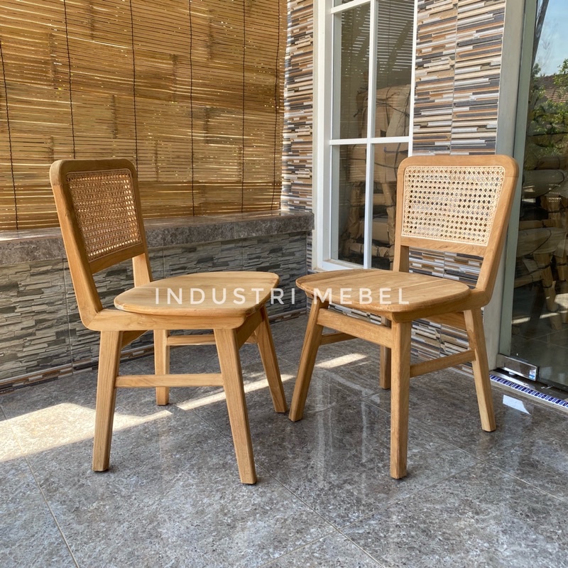 Jual Kursi Makan Jati Rotan Minimalis Model TV - Kursi Makan Cafe Restoran Scandinavian Retro ...
