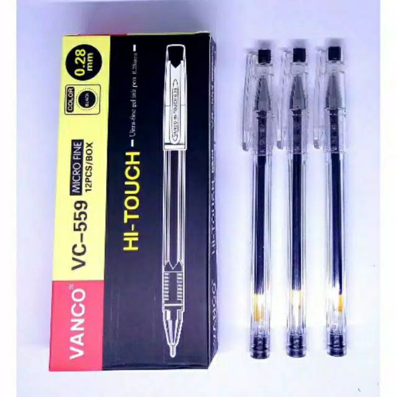 Jual Bolpen VANCO VC-559 HI-TOUCH 0.28 Warna Hitam Pulpen Vanco ...