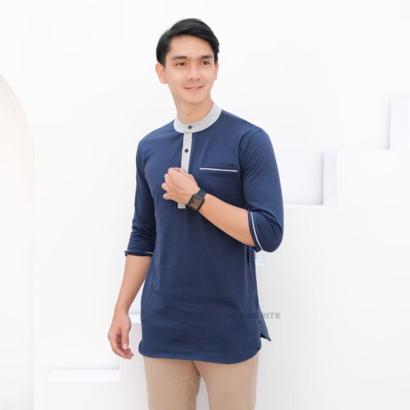 Jual Kaos koko kurta combad 24s lengan 3/4 lis simple original ONDRITE ...