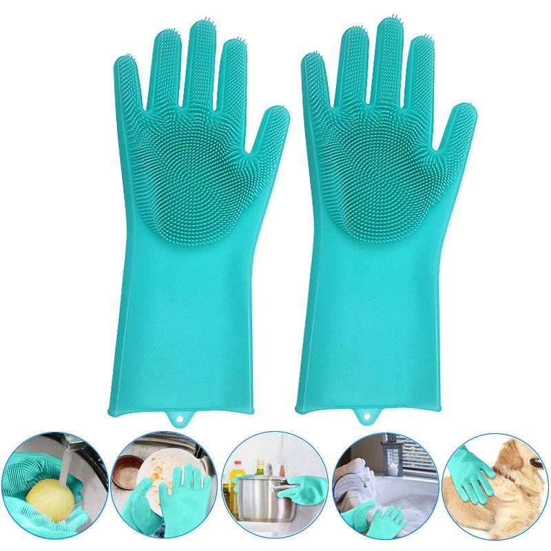 Jual theona.tata Sarung Tangan Cuci Piring Magic Silicone Cleaning ...