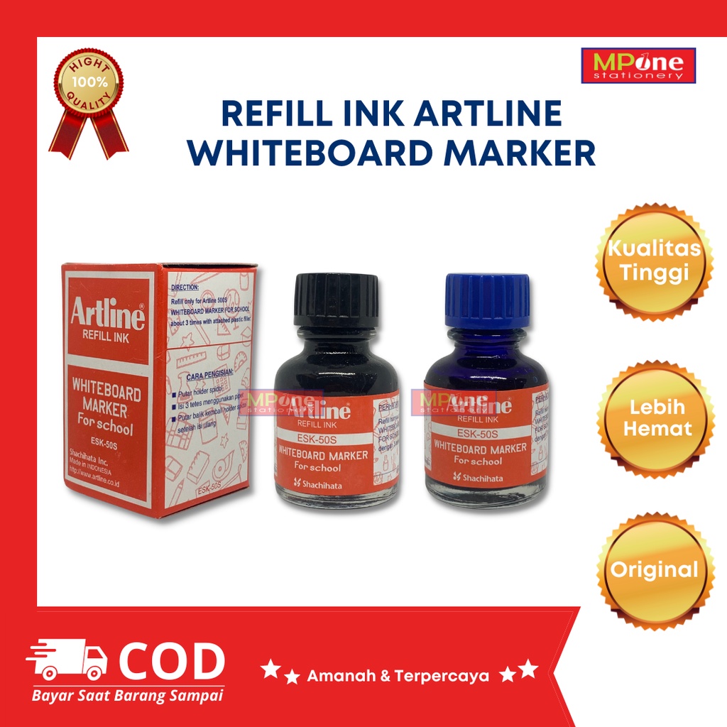 Jual Artline Isi Ulang Tinta Spidol Non Permanen Refill Tinta Spidol ...